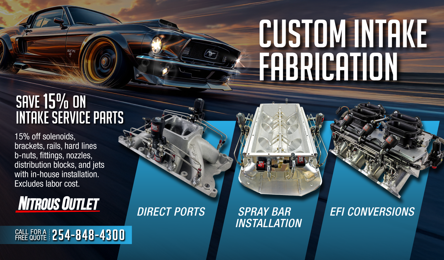 Save 15% On Intake Service Parts With A Custom Intake Fabrication – Nitrous Outlet