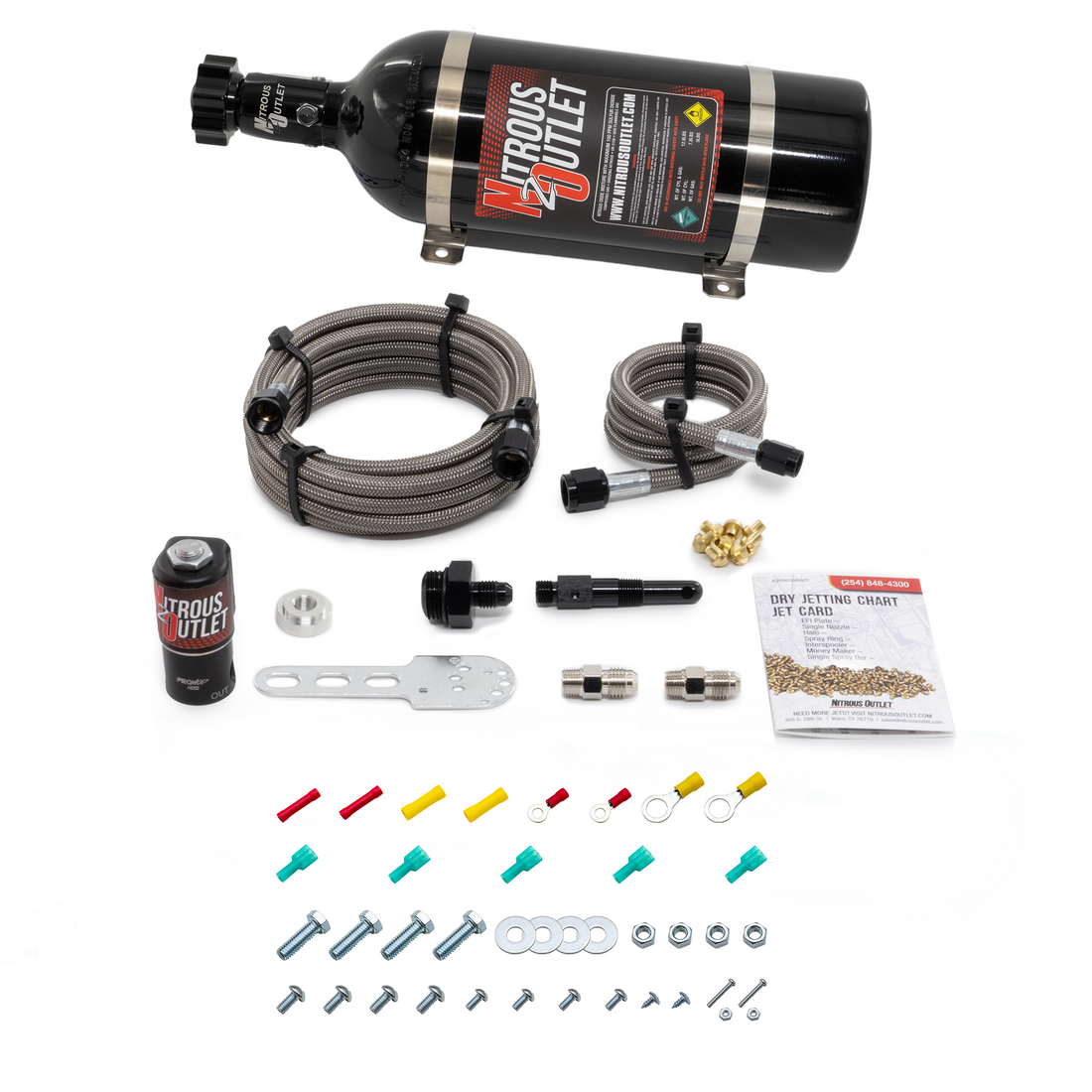 Nitrous Outlet Dry Single Nozzle Boost-N-Juice System (35-200 HP)(10lb ...