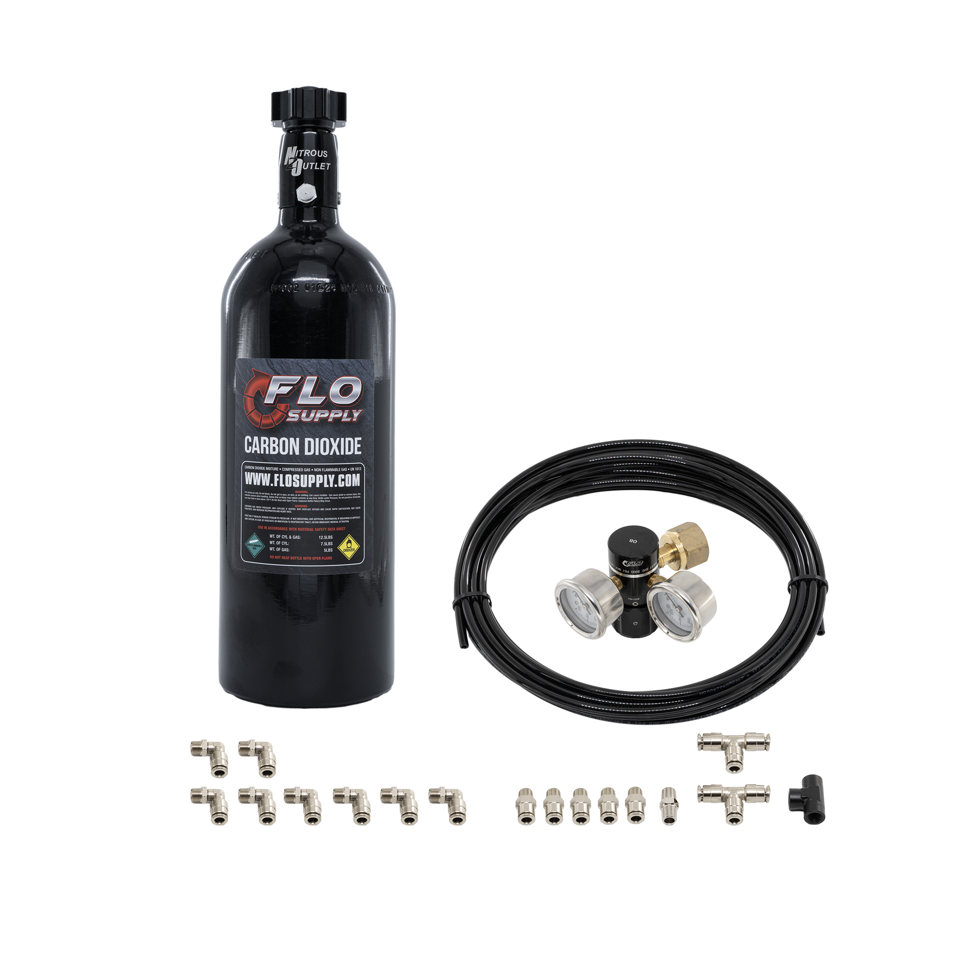 Flo Supply Dual Wastegate CO2 Plumbing Kit - 5lb Bottle / No Bracket ...