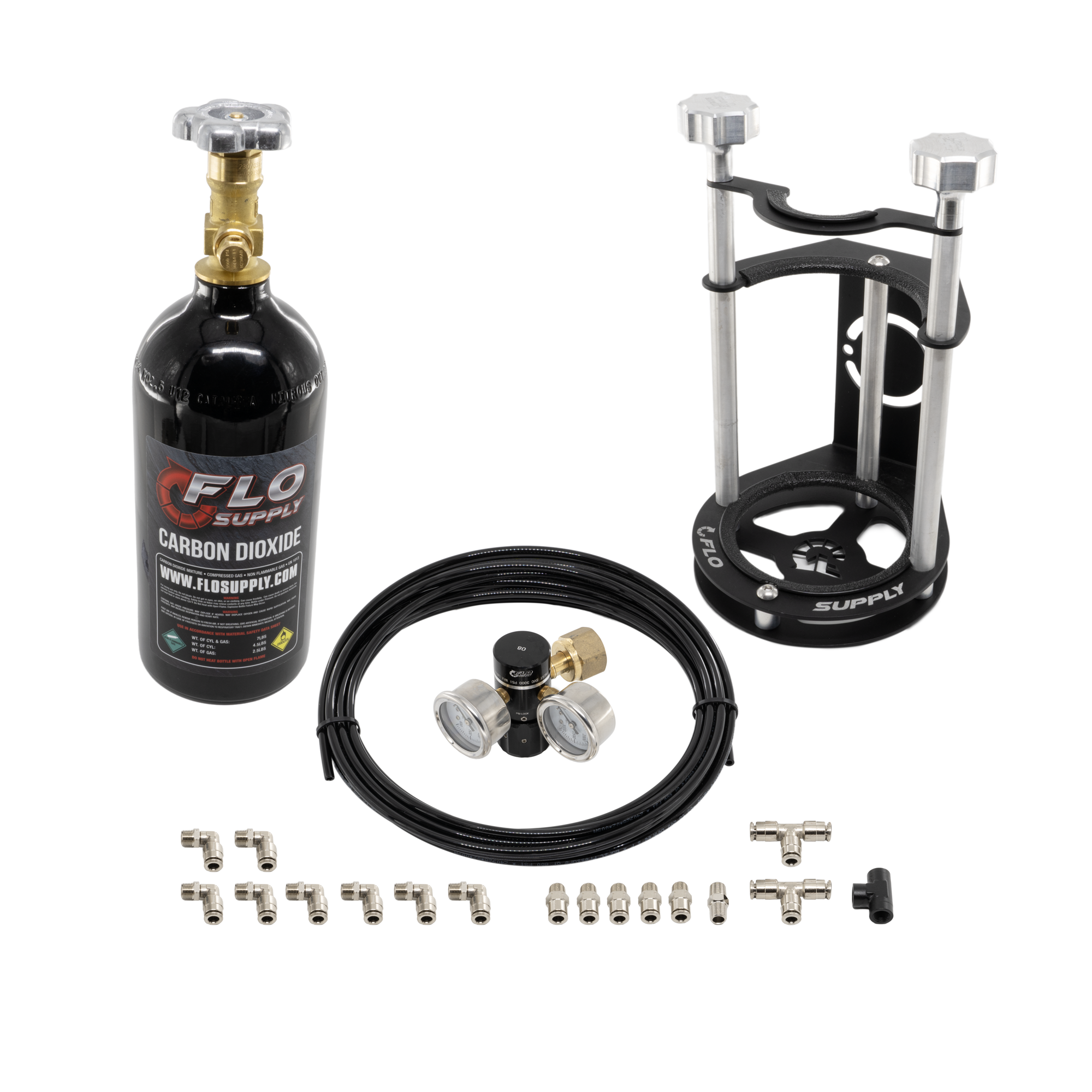 Flo Supply Dual Wastegate CO2 Plumbing Kit - 2.5lb Bottle / With Brack ...
