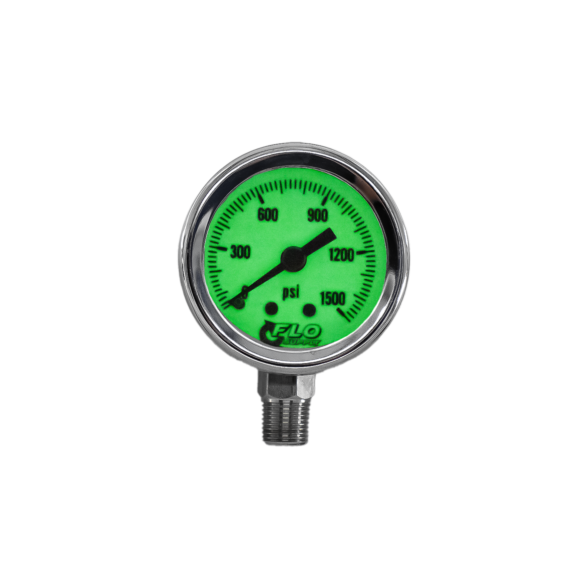 Luminescent CO2 Pressure Gauge - Bottom Inlet / 0-1500 PSI – Nitrous Outlet