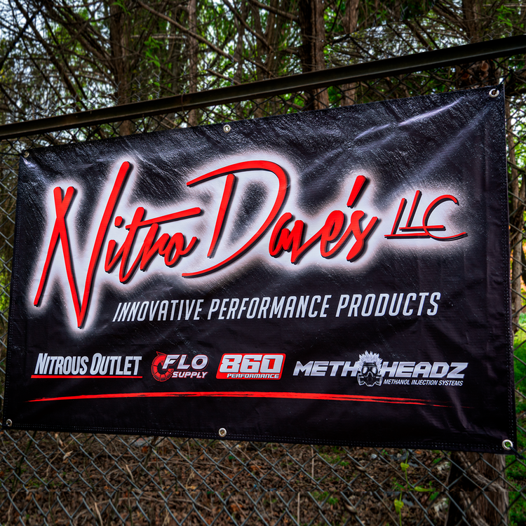 Nitro Dave's Banner - Black Background (3' x 5') – Nitrous Outlet