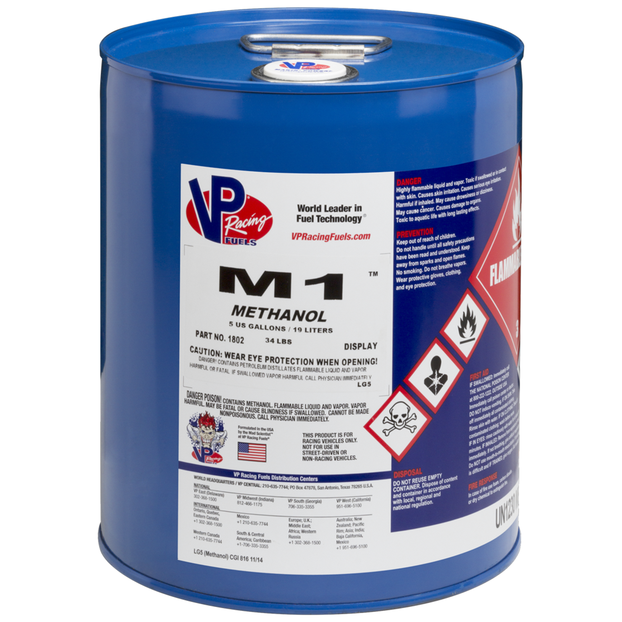 VP M1 Methanol - 5 Gallon Pail ** Pick-Up Only ** – Nitrous Outlet