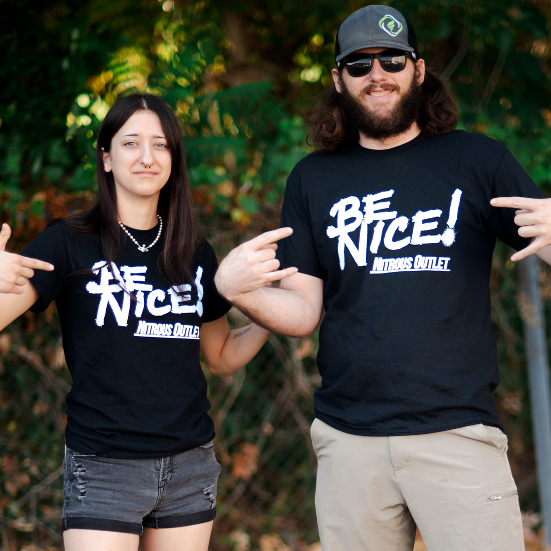 Nitrous Outlet Be Nice T-Shirt - Black/Glow-N-Dark