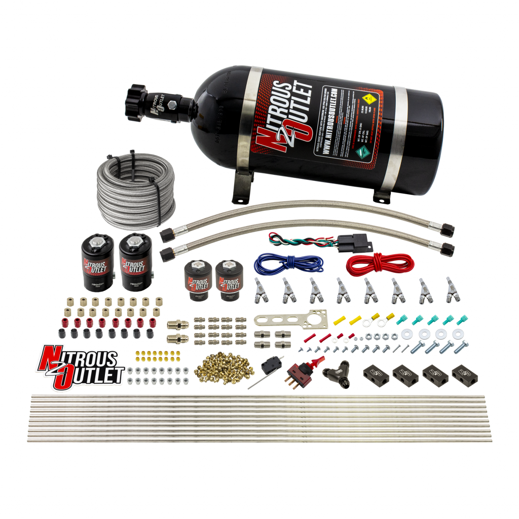 8 Cylinder Single Stage Direct Port Nitrous System - .122 Nitrous/.177 ...