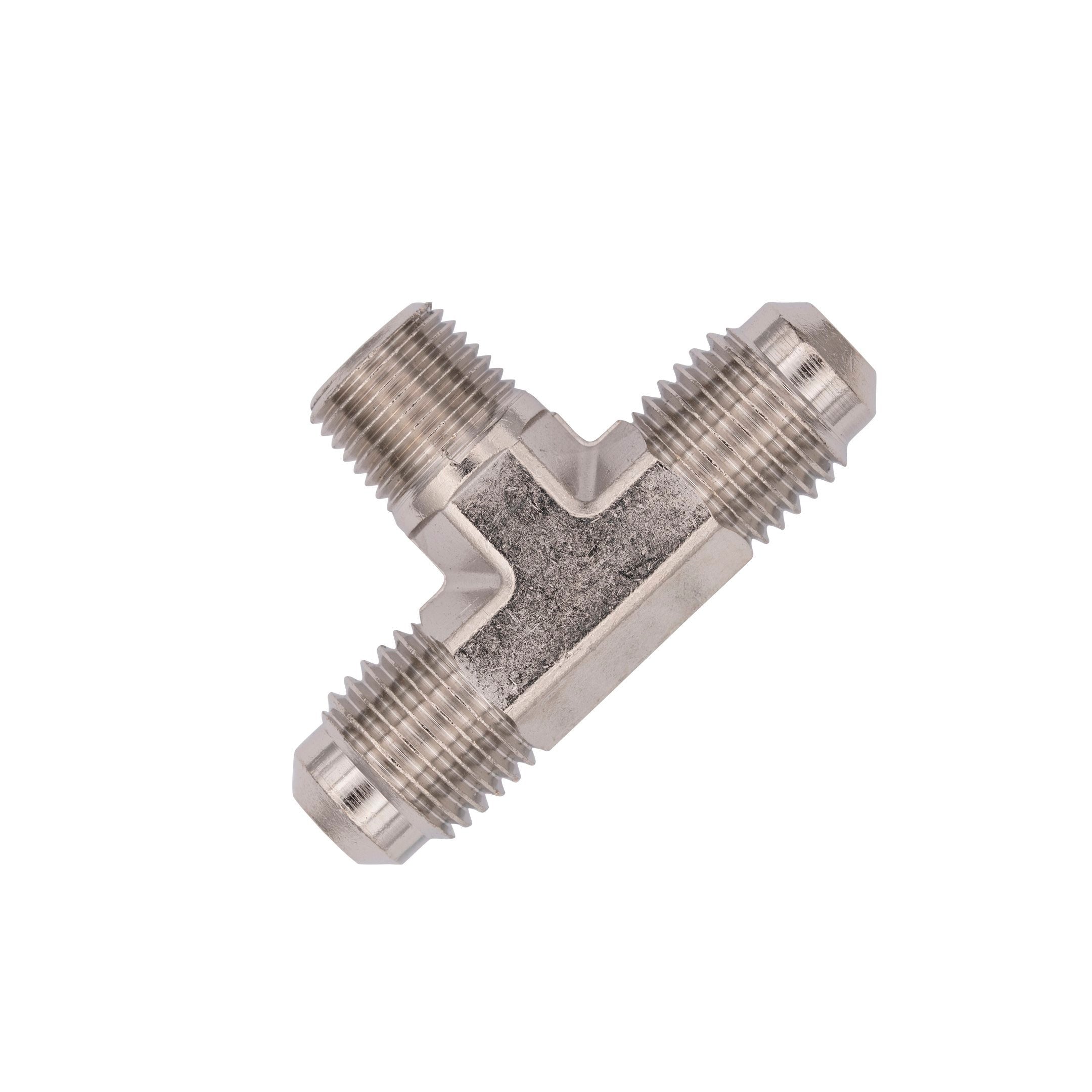 1/8" NPT x 4AN x 4AN Branch Tee Fitting - Male/Male/Male – Nitrous Outlet